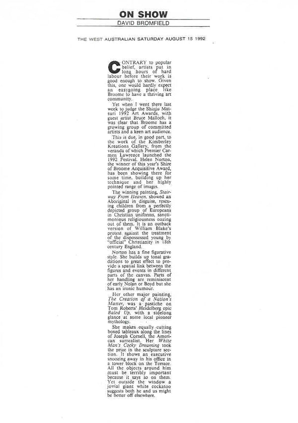 1992 David Bromfield Review - On Show - The West Australian - Helen ...