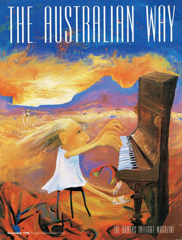 1996 Qantas Inflight Magazine Front Cover - Helen Norton Art